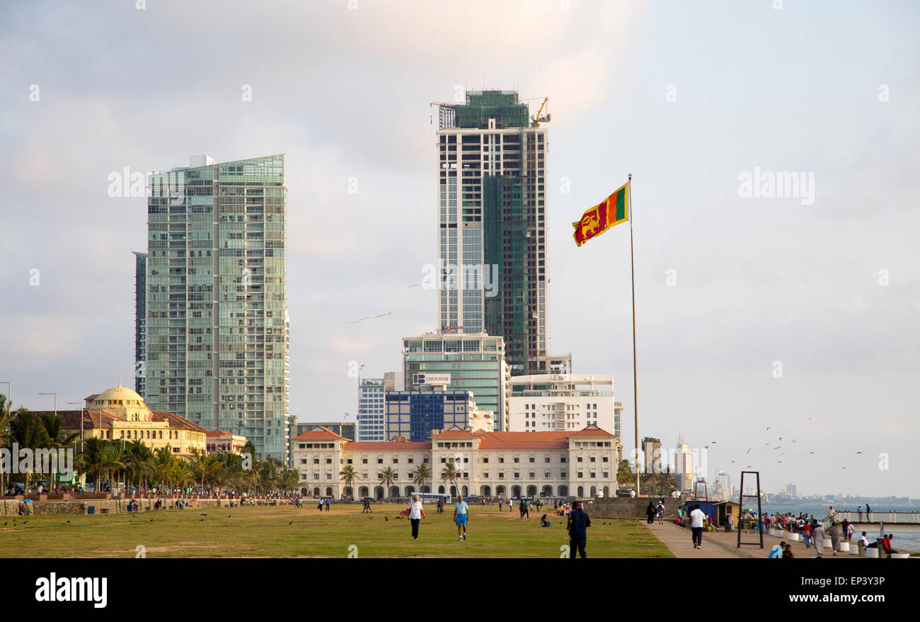 High rise buildings Galle Face Green, Colombo, Sri Lanka, Asia Stock ...