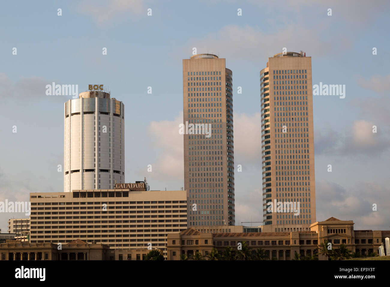 Twin towers of World Trade Centre and modern hotels, central business ...