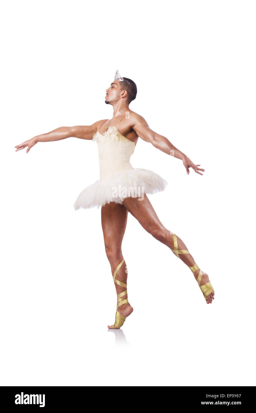 Muscular ballet performer in funny concept Stock Photo - Alamy