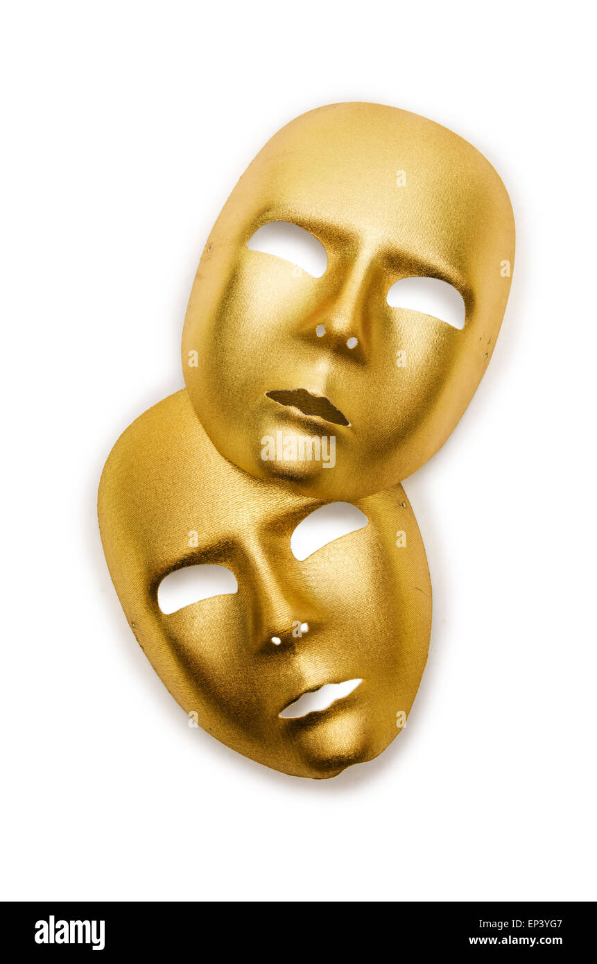 Shiny masks isolated on white background Stock Photo - Alamy