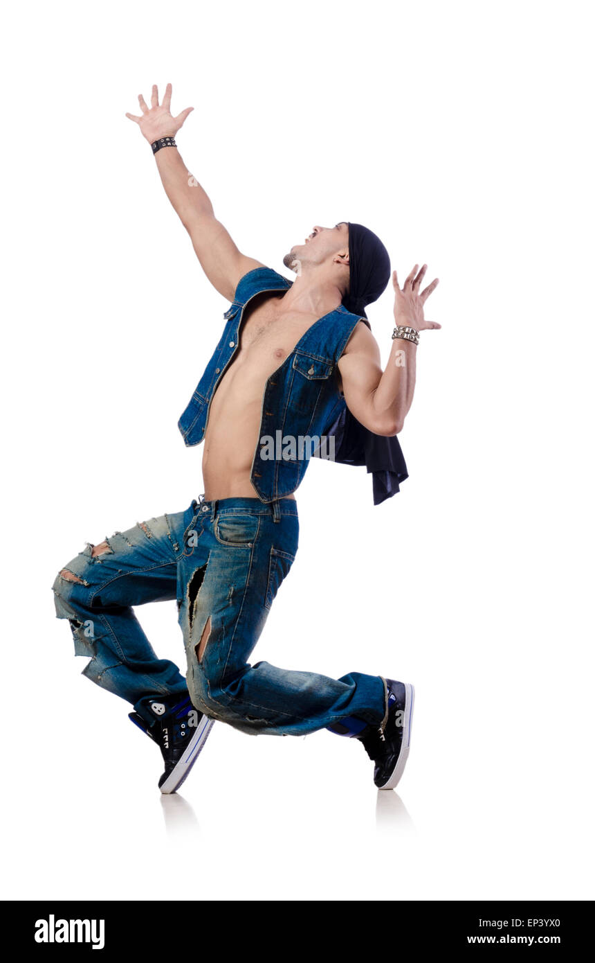 Dancer dancing on the white Stock Photo - Alamy