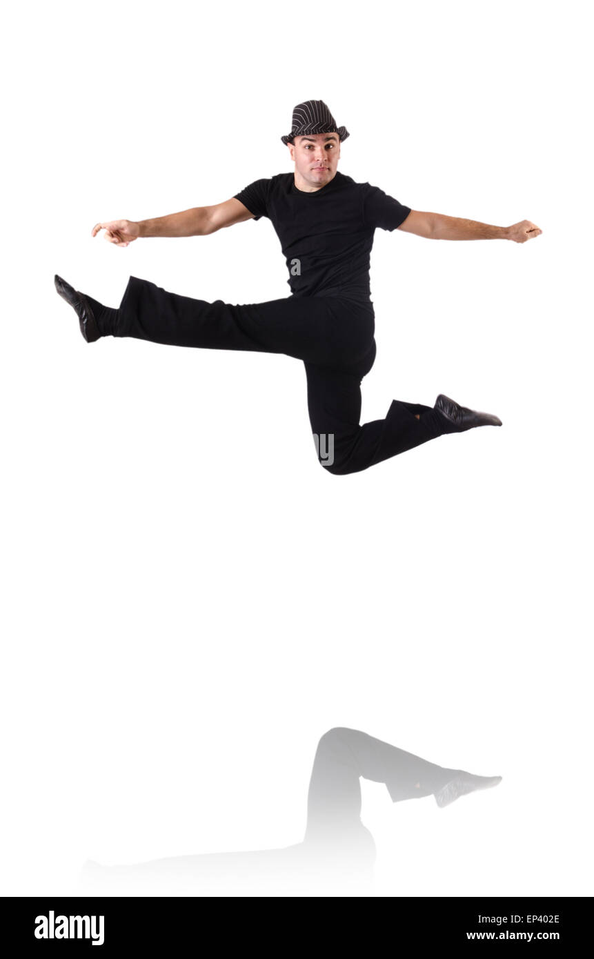 Dancer dancing on the white Stock Photo - Alamy