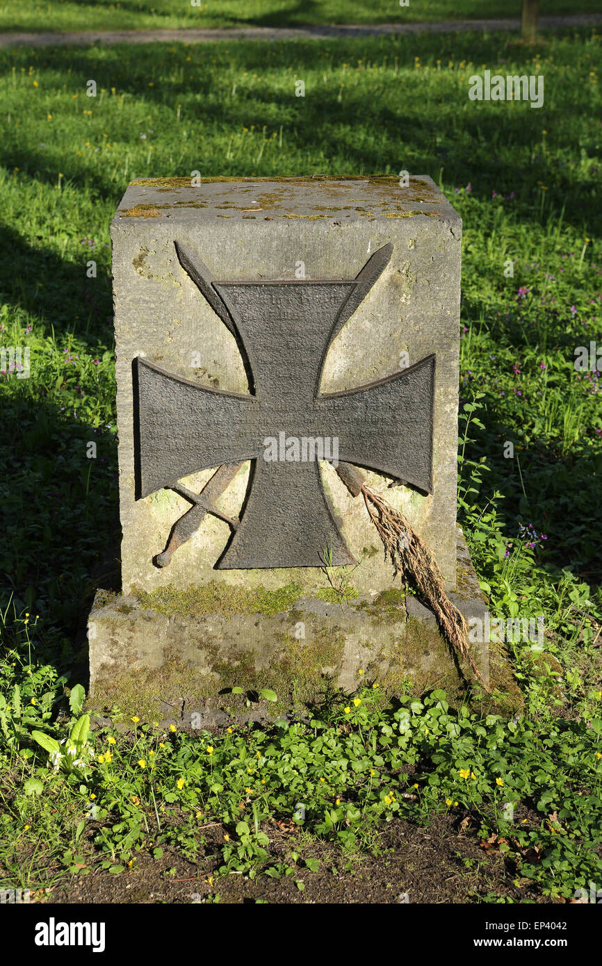 A military grave in the Historic Cemetery of Weimar, Germany. The grave ...