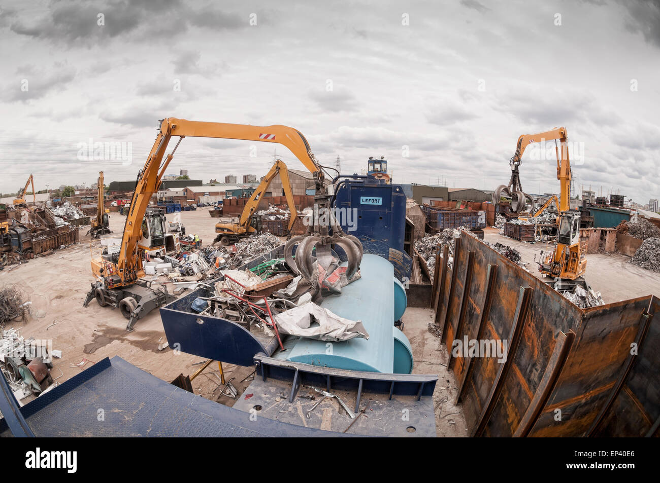 Metal recycling yard Stock Photo - Alamy