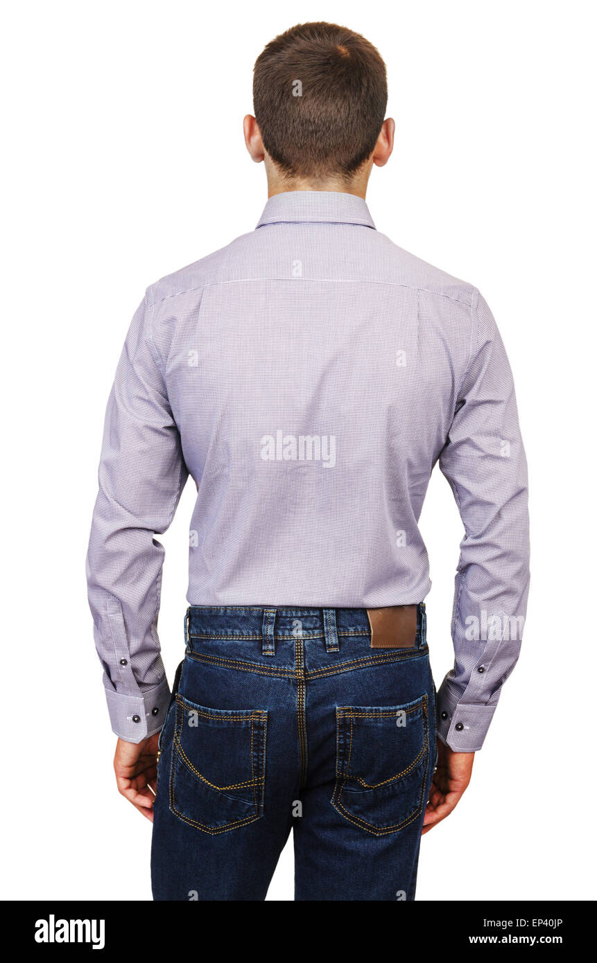 Male model with shirt isolated on white Stock Photo - Alamy