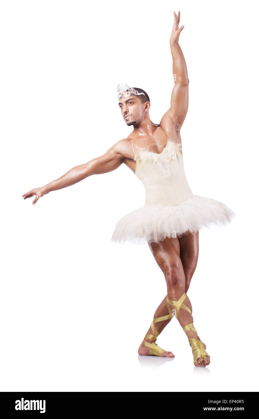 Muscular ballet performer in funny concept Stock Photo - Alamy