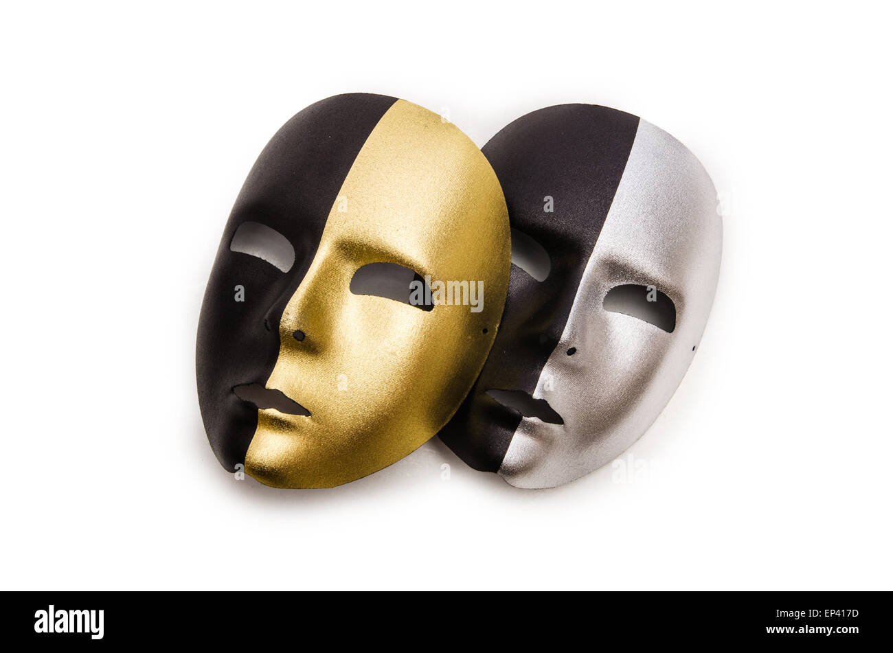 Shiny masks isolated on white background Stock Photo - Alamy
