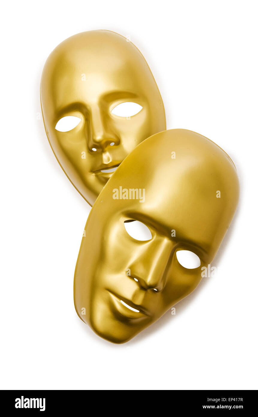 Shiny masks isolated on white background Stock Photo - Alamy