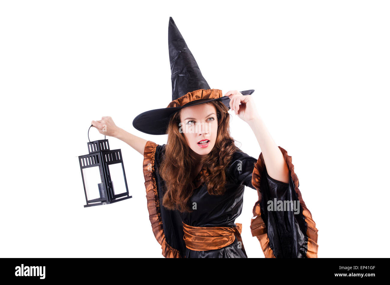 Witch isolated on the white background Stock Photo - Alamy