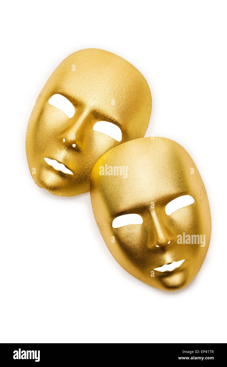Shiny masks isolated on white background Stock Photo - Alamy