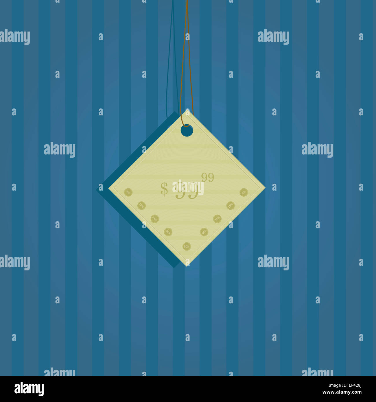 Original label with the price on a blue background Stock Photo - Alamy