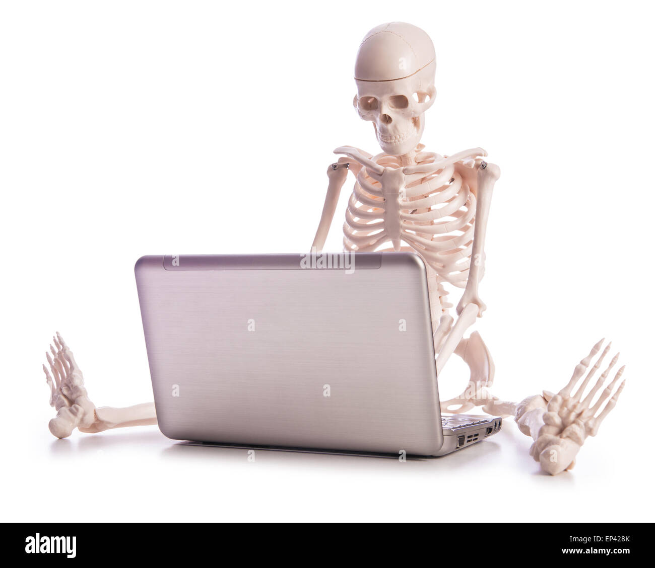 Skeleton working on laptop hi-res stock photography and images - Alamy