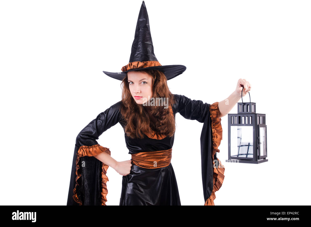 Witch isolated on the white background Stock Photo - Alamy