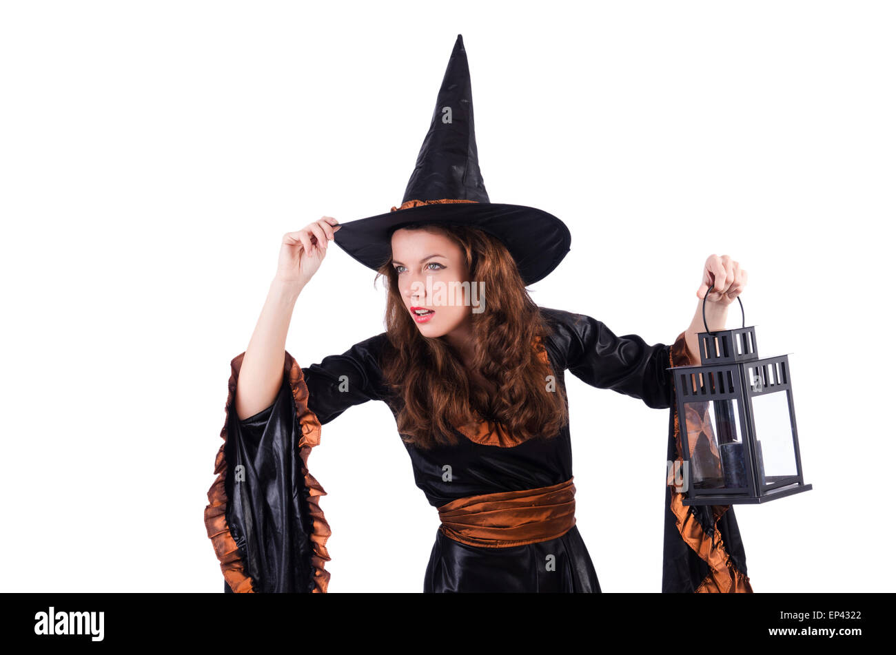 Witch isolated on the white background Stock Photo - Alamy