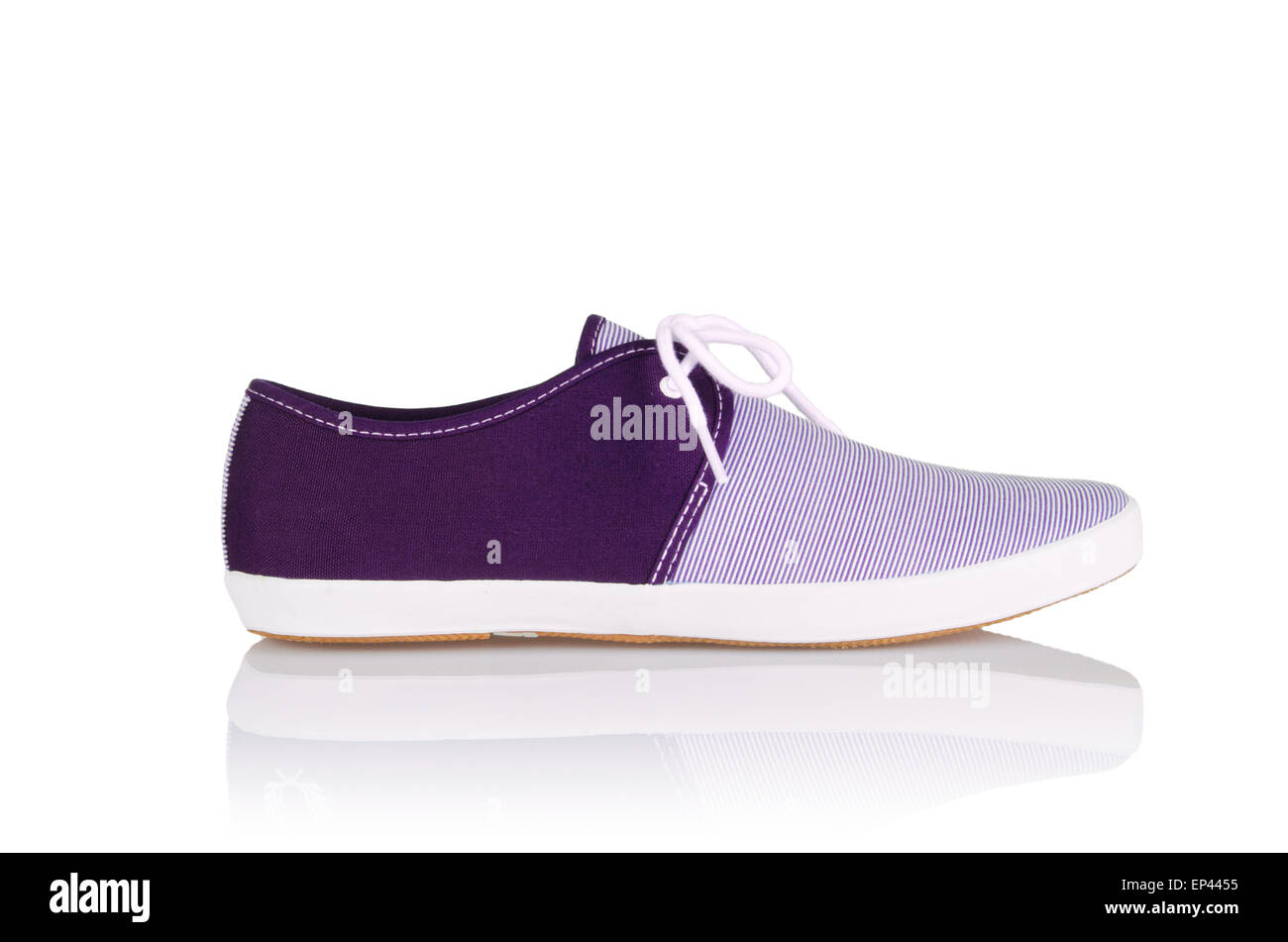 Sporty shoes in sport shoes concept on white Stock Photo - Alamy