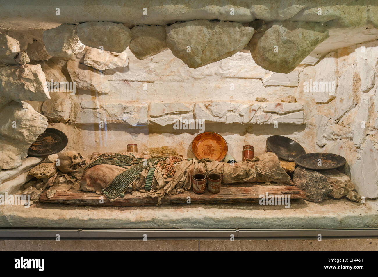 Mummified Mayan body from Calakmul tomb, displayed at Museo ...