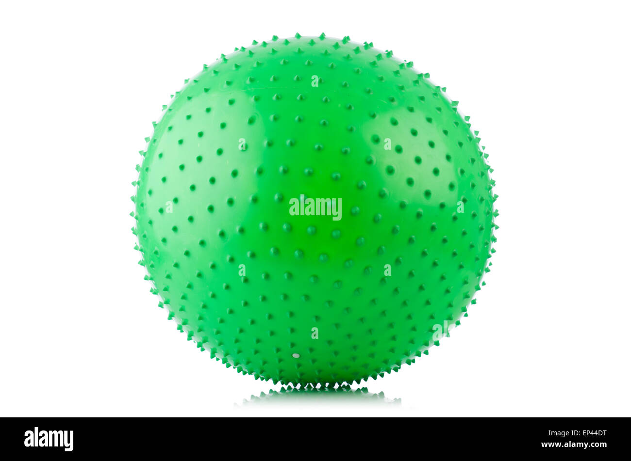 Green exercise ball isolated on white Stock Photo - Alamy