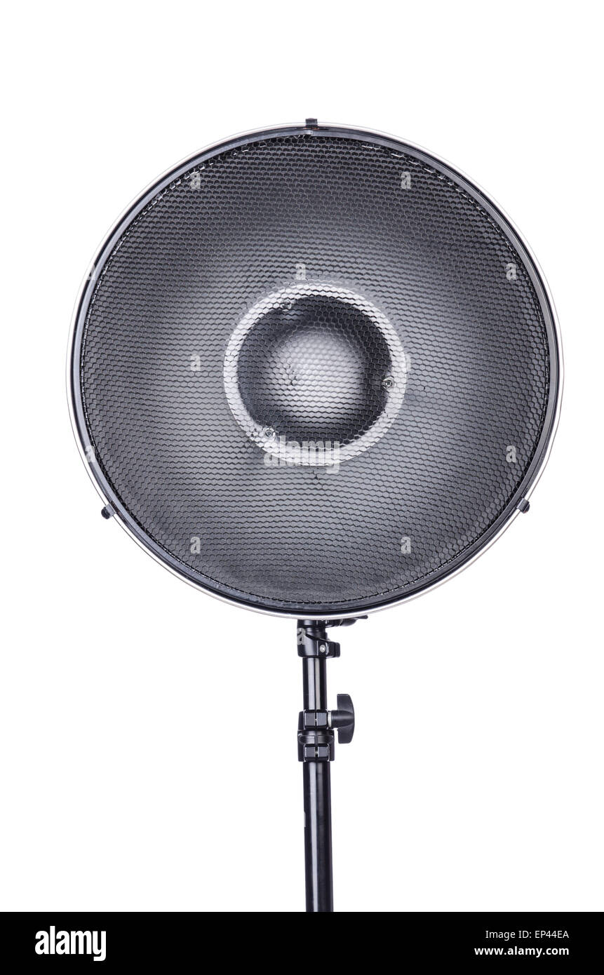 Studio light stand isolated on the white Stock Photo - Alamy