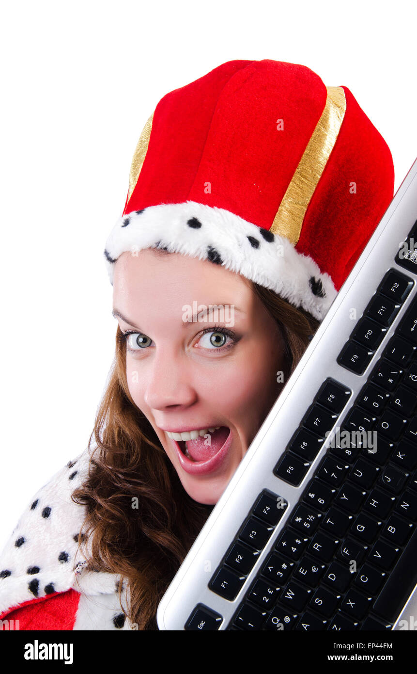 Woman queen in funny concept Stock Photo - Alamy