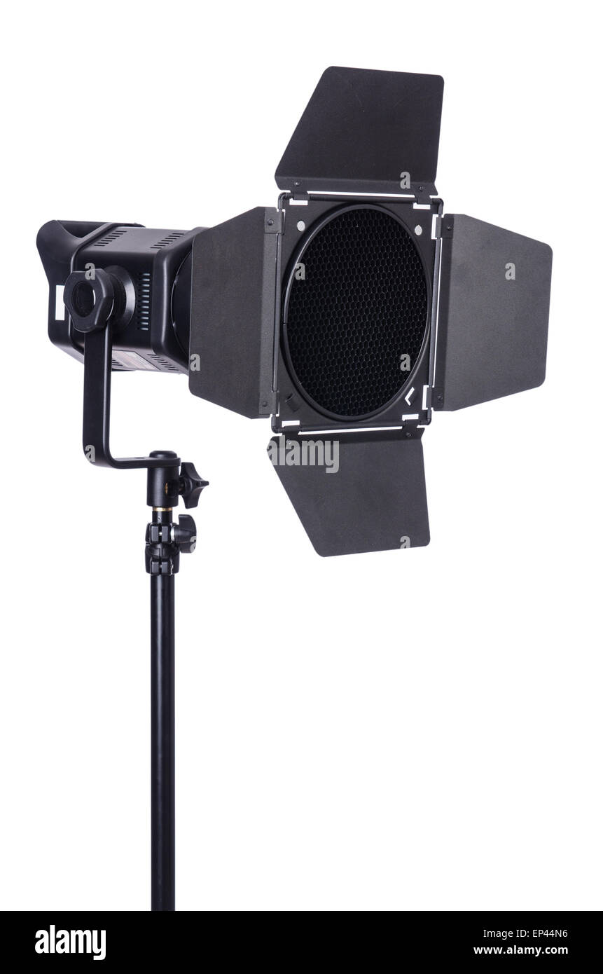 Studio light stand isolated on the white Stock Photo - Alamy