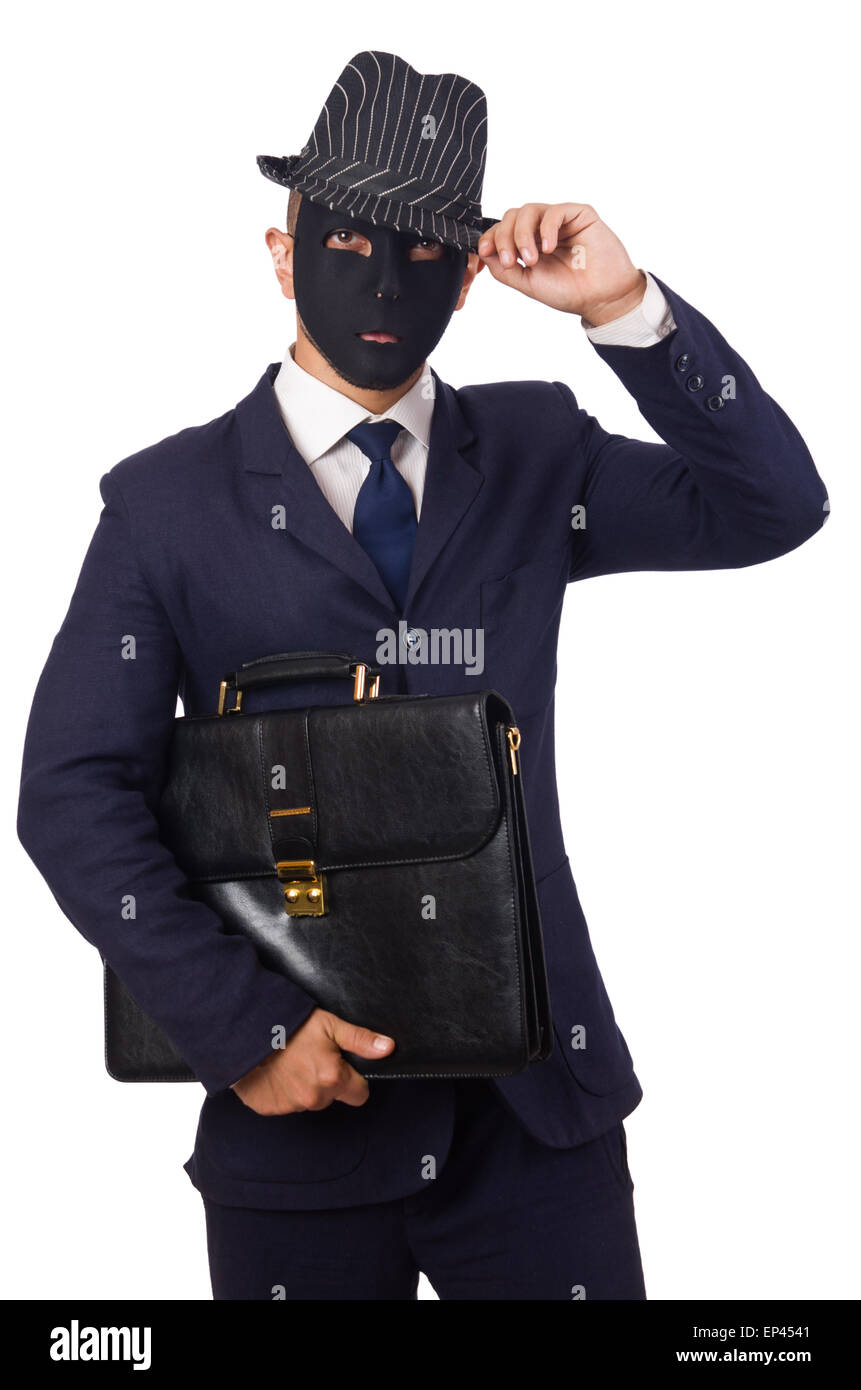 Man with mask isolated on white Stock Photo - Alamy