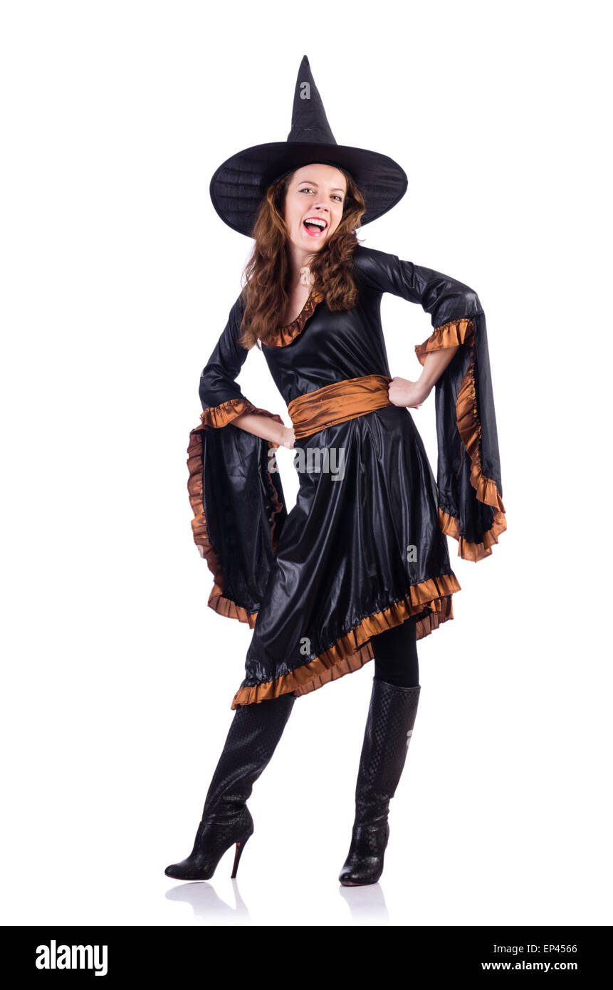 Witch isolated on the white background Stock Photo - Alamy