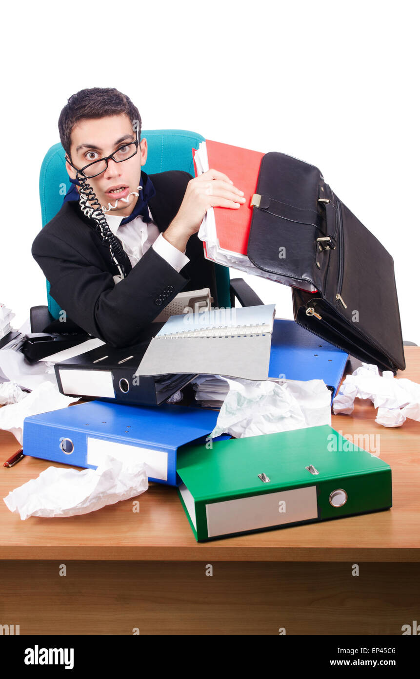 Young busy businessman at his desk Stock Photo - Alamy
