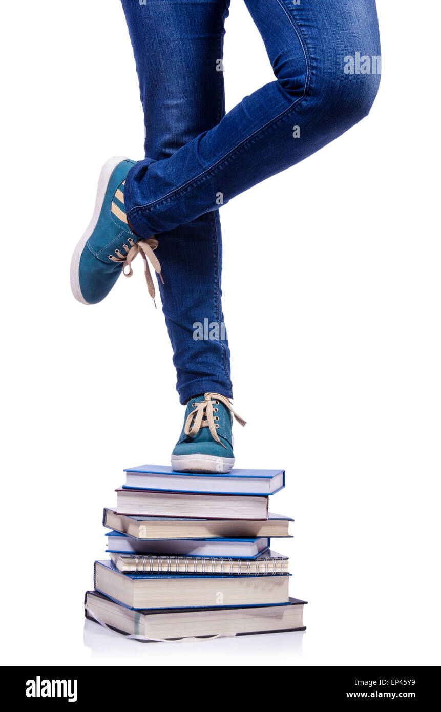 Climbing the steps of knowledge - education concept Stock Photo - Alamy