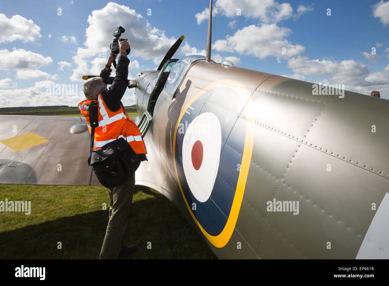 Photographer takes pictures of a Supermarine Spitfire P9374 at The ...
