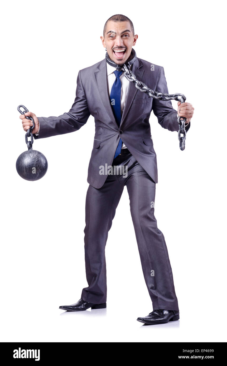 Young businessman cuffs isolated Cut Out Stock Images & Pictures - Alamy