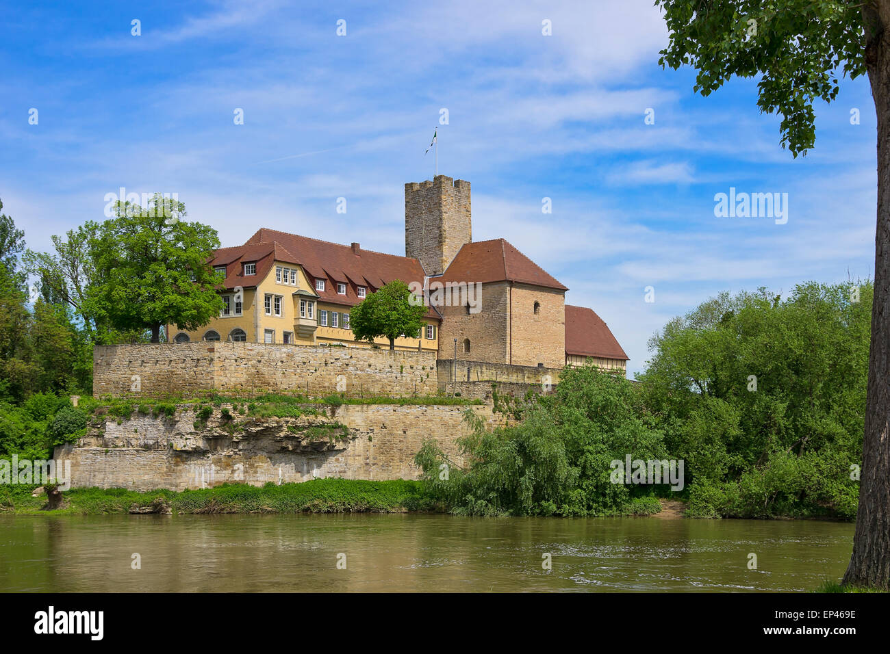 The medieval Grafenburg Castle and nowadays townhall of Lauffen ...