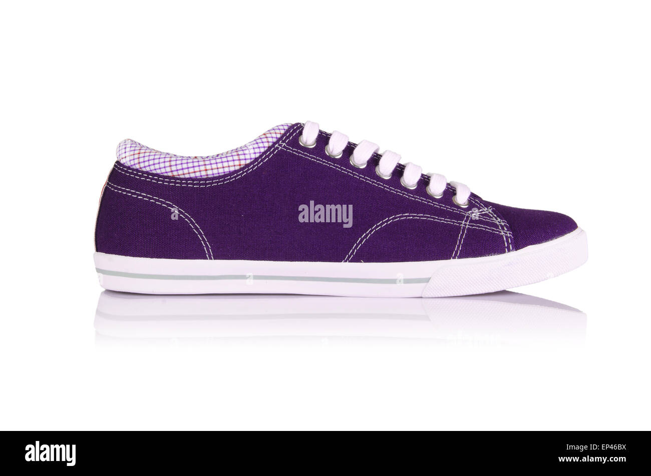 Sporty shoes in sport shoes concept on white Stock Photo - Alamy