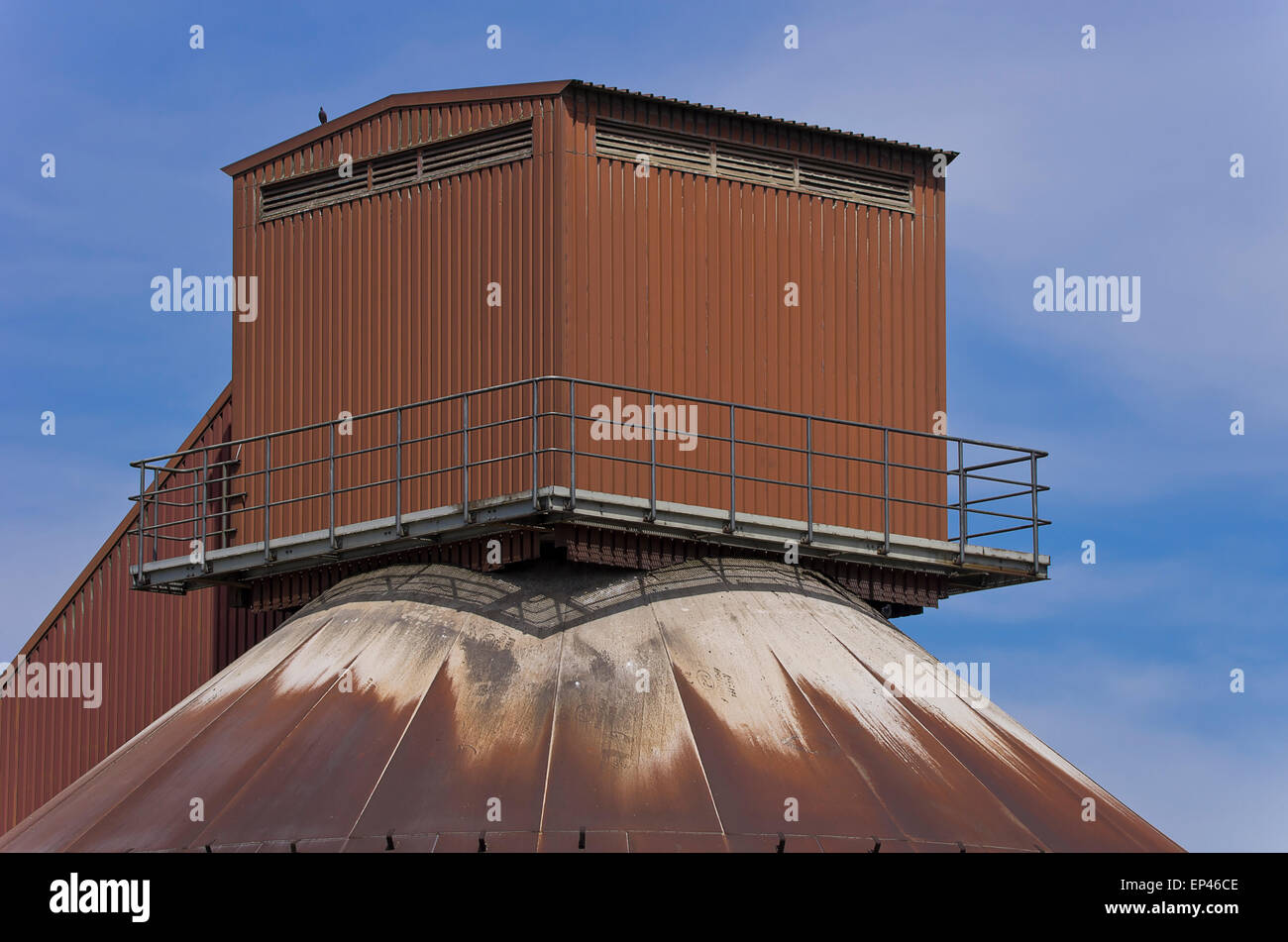 Roof system on a big silo Stock Photo - Alamy