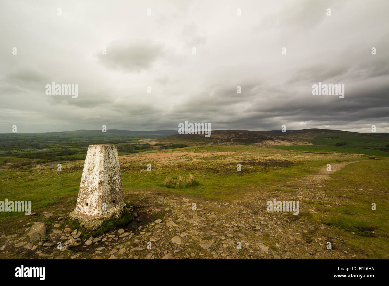 trig point on top of hill Stock Photo - Alamy