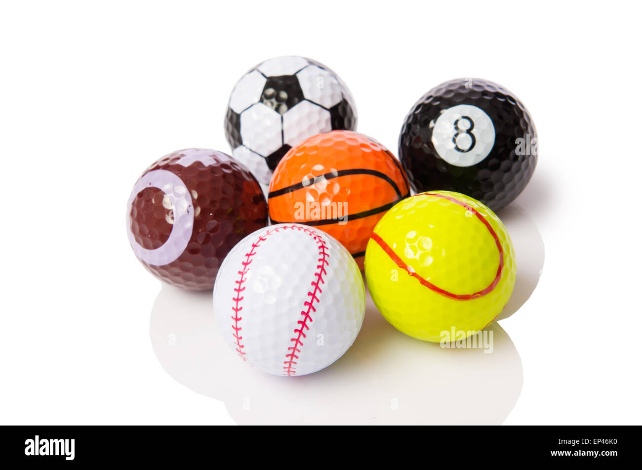Collection of balls isolated on white Stock Photo - Alamy