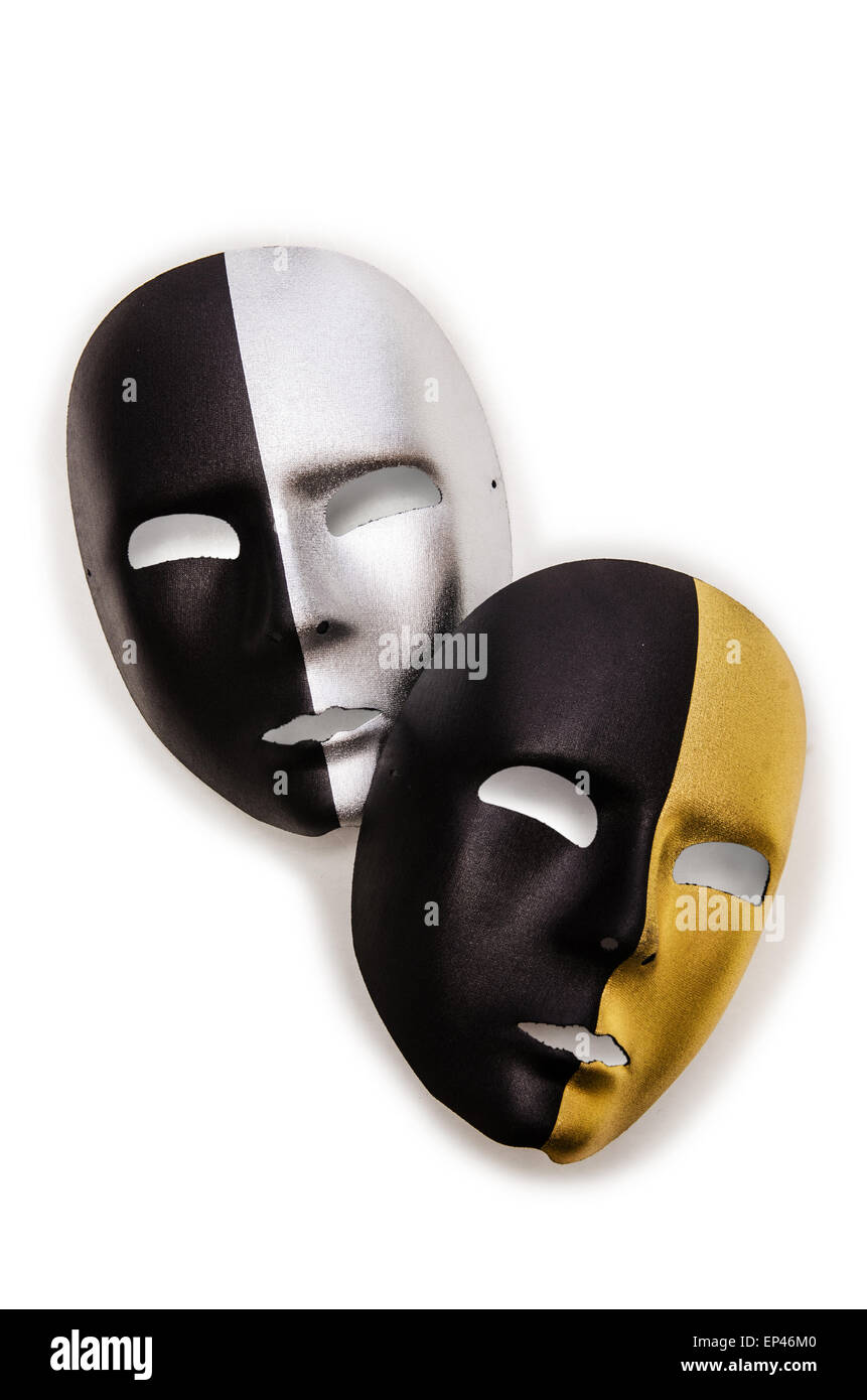Shiny masks isolated on white background Stock Photo - Alamy