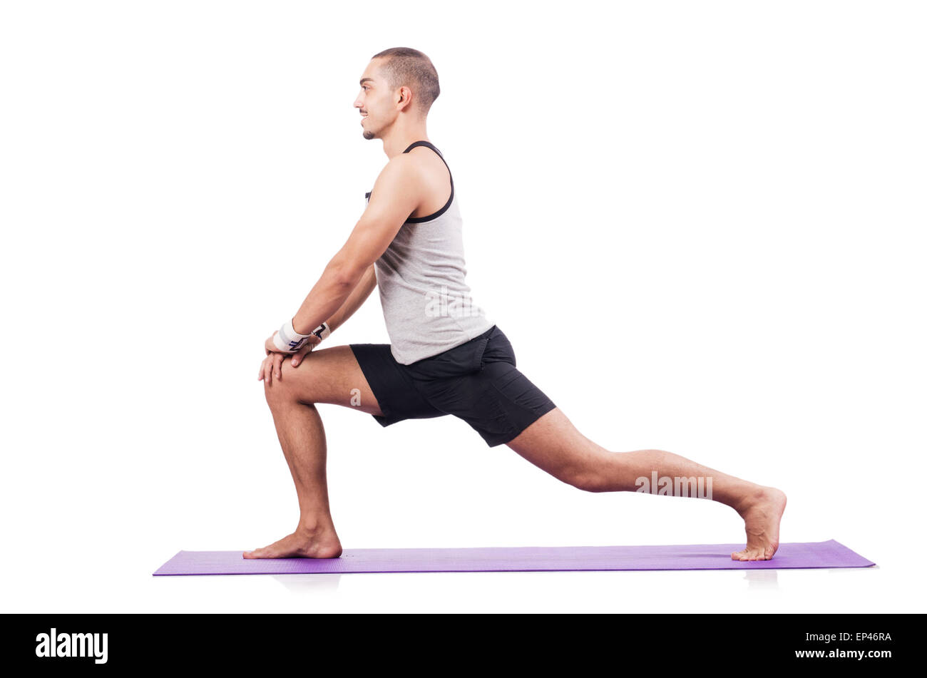Man doing stretching on Cut Out Stock Images & Pictures - Alamy