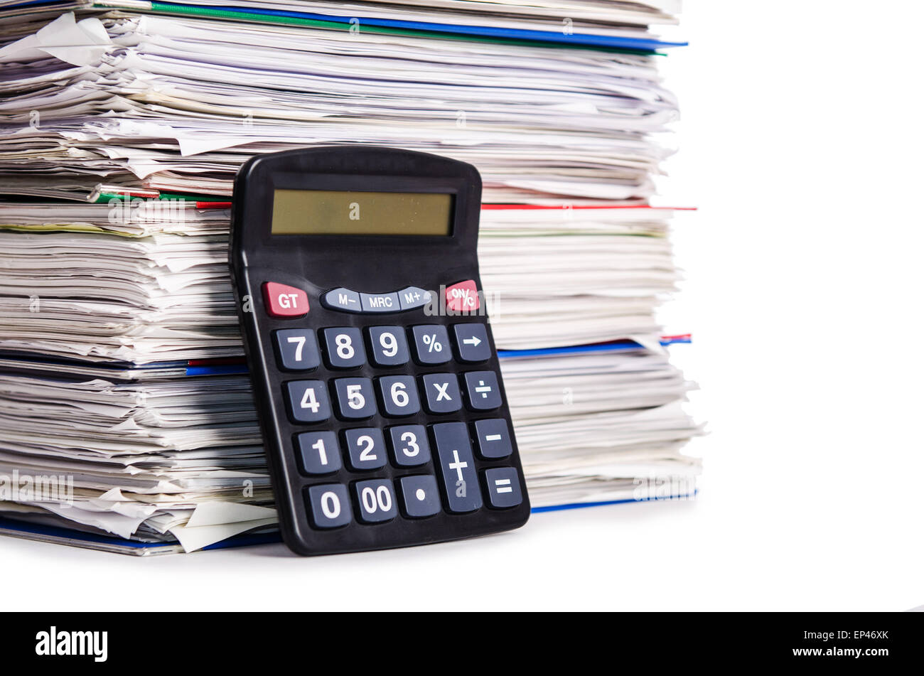 Pile of papers isolated on white Stock Photo - Alamy