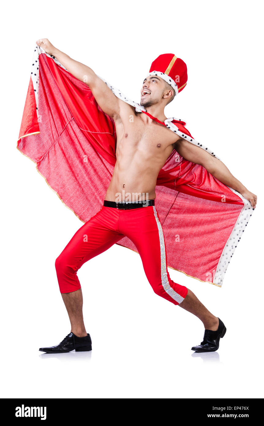 King in funny concept on white Stock Photo - Alamy