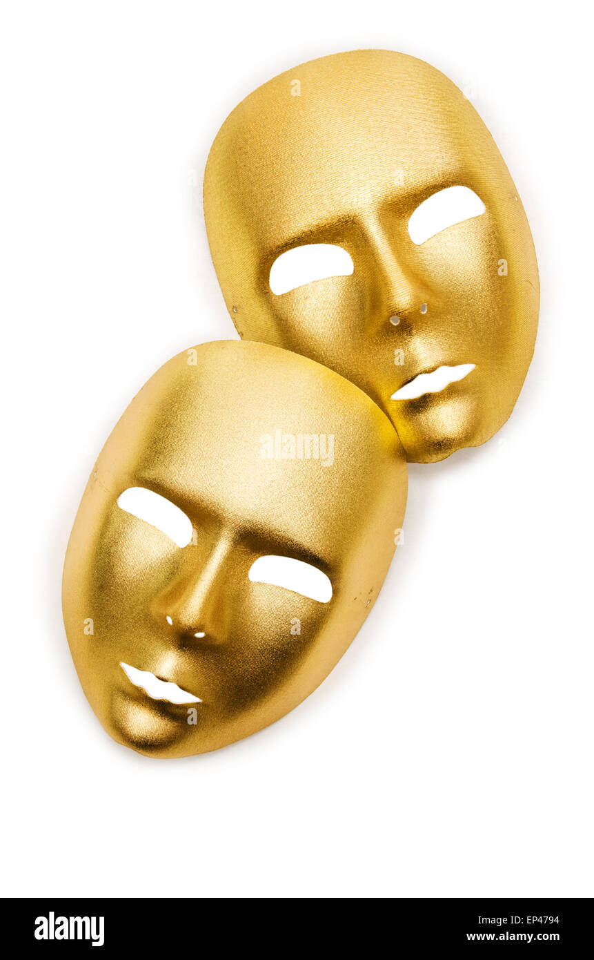 Shiny masks isolated on white background Stock Photo - Alamy