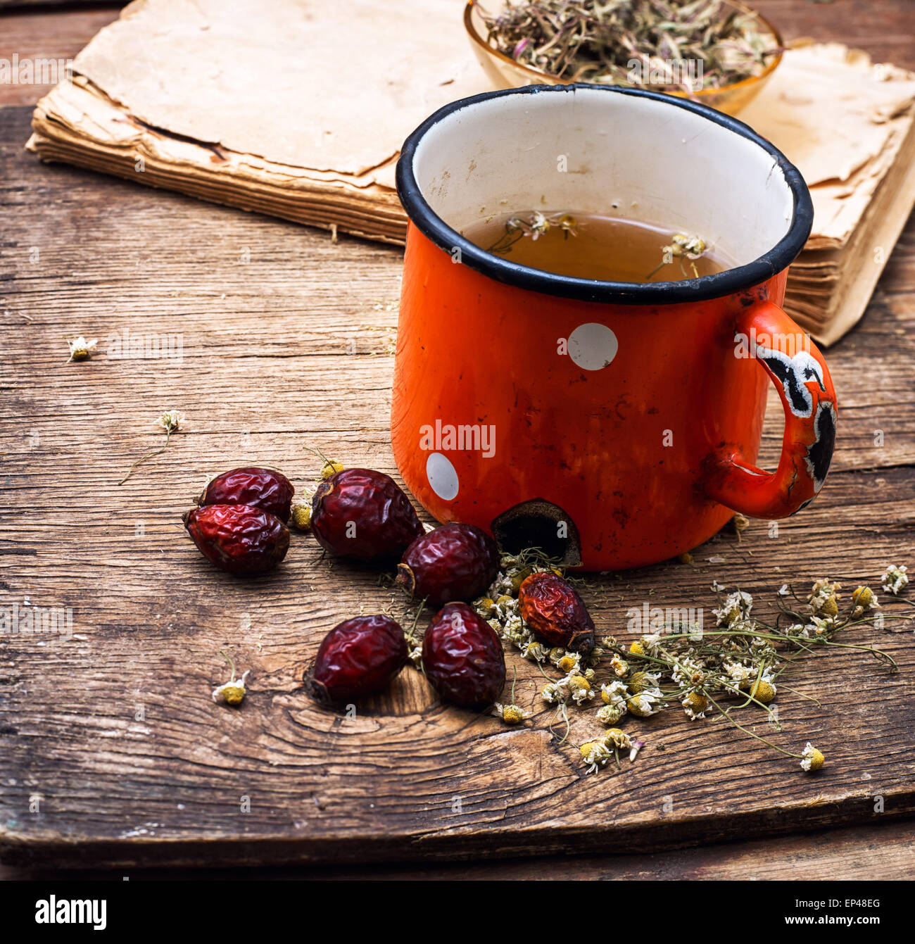 Cup of decoction of medicinal herbs according to the ancient recipe ...
