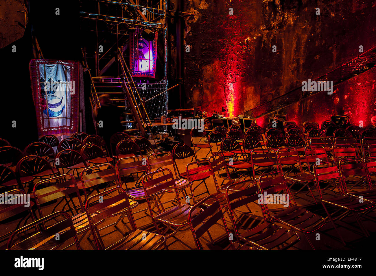 A theatrical performance staged in an unusual performance space, Brunel ...