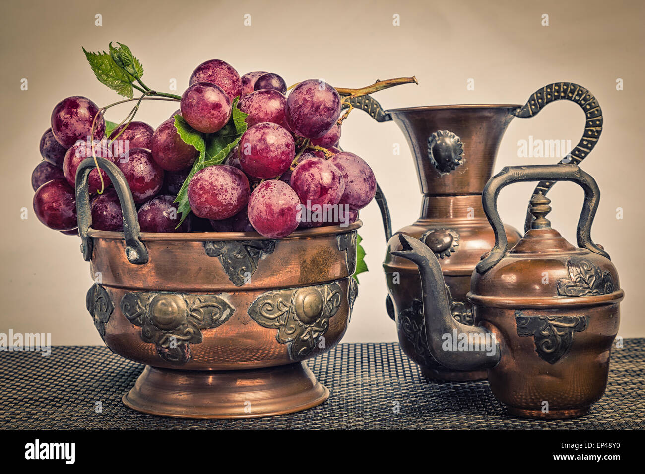 Red grapes in the Arab vintage look Stock Photo - Alamy