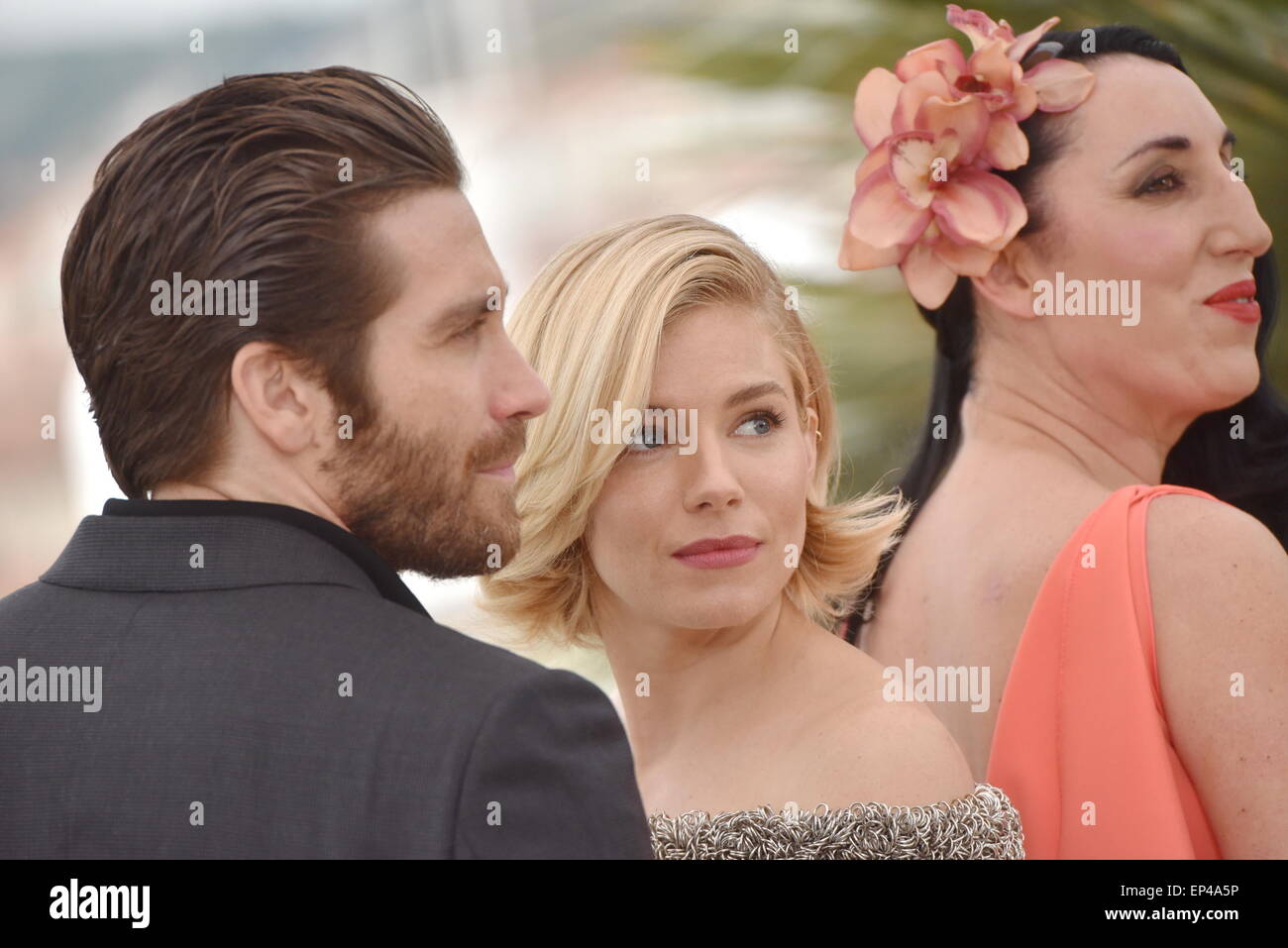 Cannes, France. 13th May, 2015. Jake Gyllenhall, Sienna Miller, Rossy ...