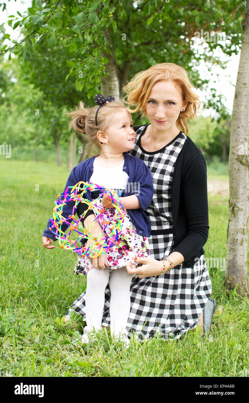 Happy country mother and daughter Stock Photo - Alamy