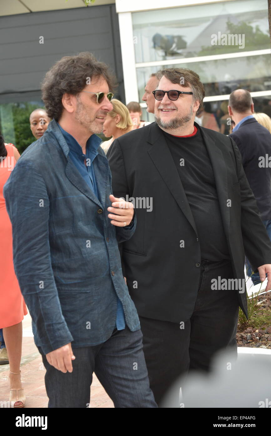 Cannes, France. 13th May, 2015. Joel Cohen, Guillermo del Toro/posing ...