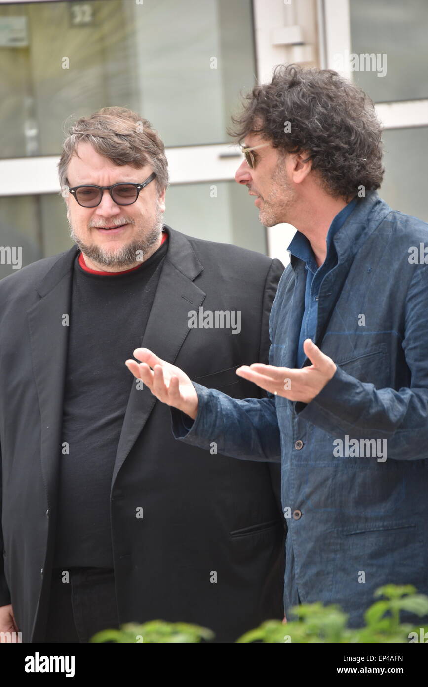 Cannes, France. 13th May, 2015. Joel Cohen, Guillermo del Toro/posing ...