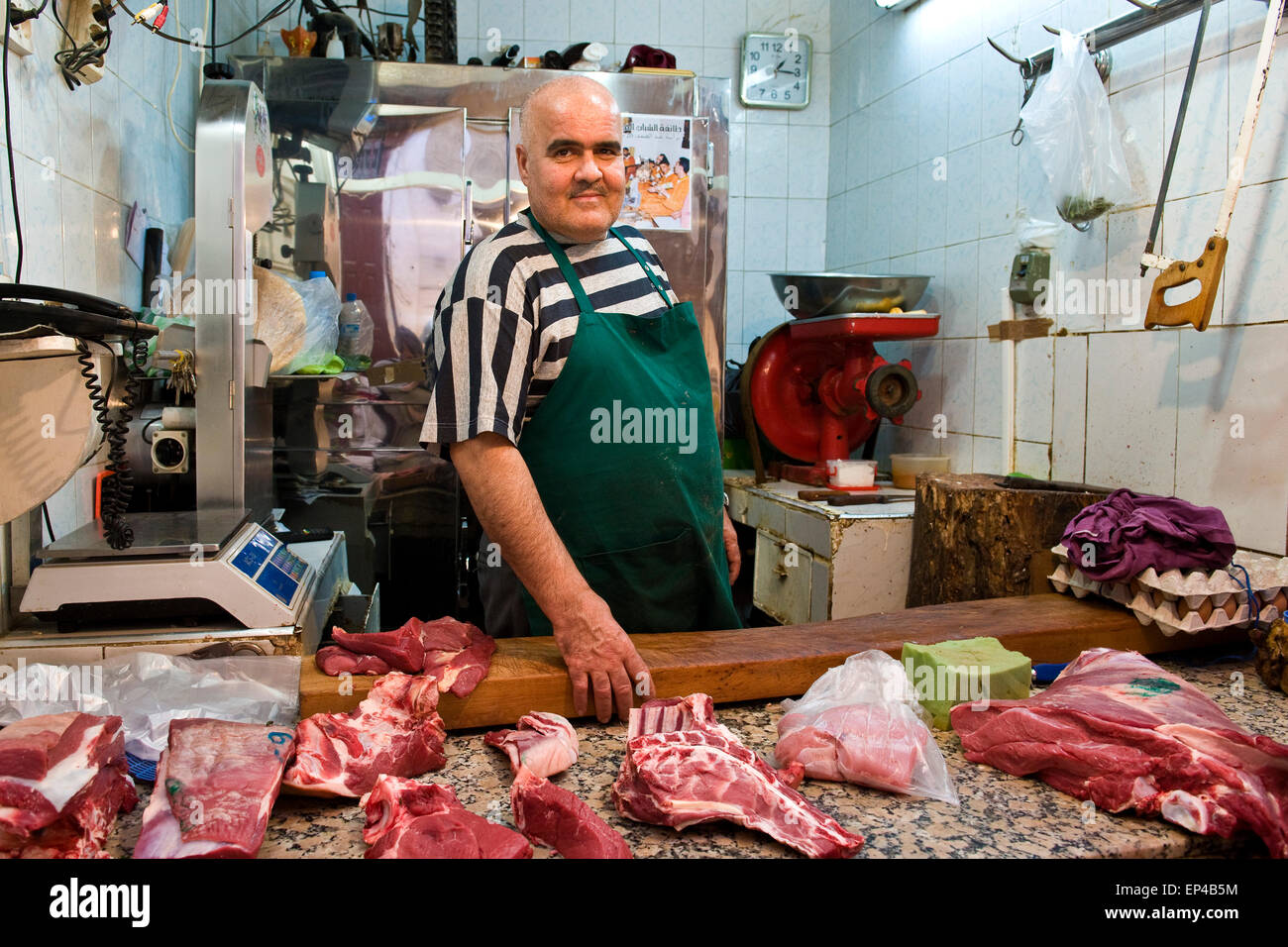Morocco, Fes, butcher Stock Photo - Alamy