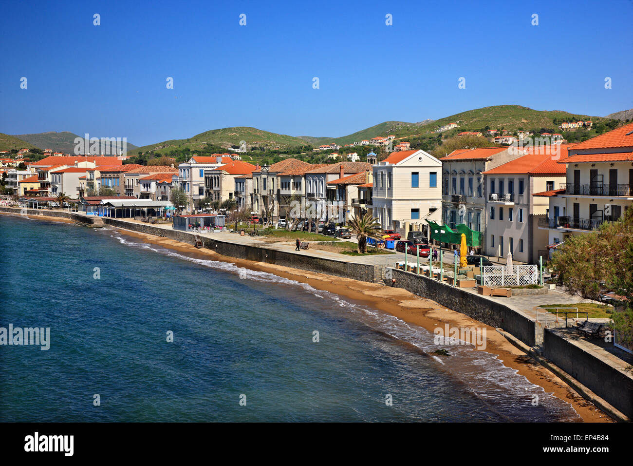Partial view of the town of Myrina ("Romeikos Gialos" ) , Lemnos ...
