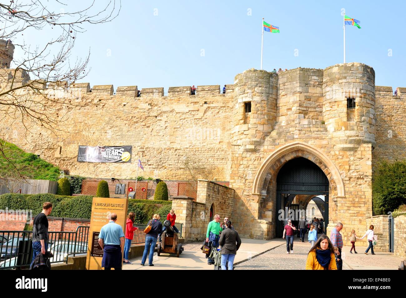 Lincoln, UK - April 9, 2015: Lincoln Castle is a major castle ...